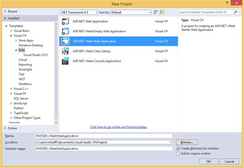 Testing The Aspnet Vnext With Pi Af Sdk