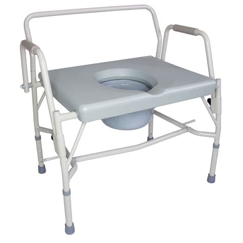 Dmi Portable Drop Arm Commode With Extra Wide Seat 500lb Capacity
