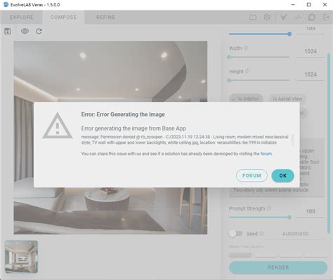 Error Generating The Image Veras Sketchup Evolvelab Forum