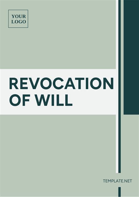 Free Revocation Of Will Template To Edit Online
