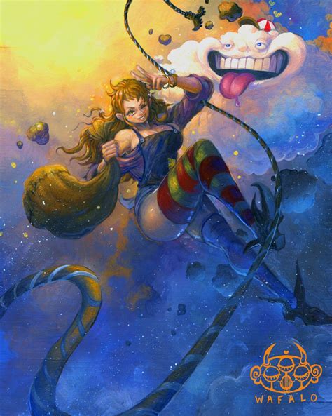 Nami And Zeus One Piece Drawn By Wafalo Danbooru