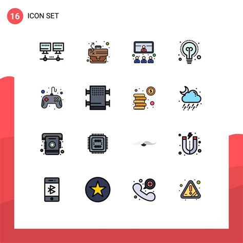 16 Flat Color Filled Line Concept For Websites Mobile And Apps Game