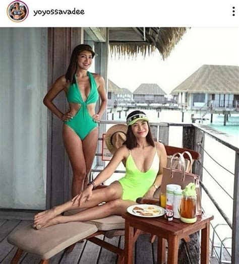 Trueid Entertainment สีเขียวเสียวมาก โย เอ แท็กทีมโชว์หวิว โพสต์ชุดว่ายน้ำ เว้าสูงอวดเต้าเขย่าใจ