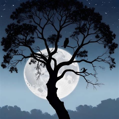 Tree With Moon Images Free Download On Freepik