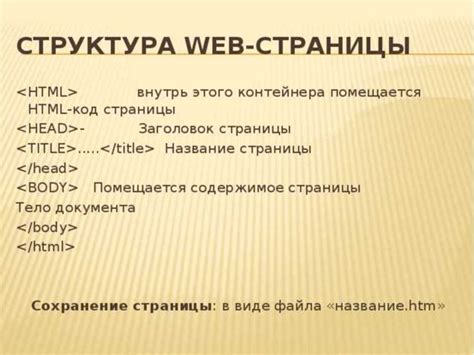 Структура страницы Html Конспект Структура Html документа