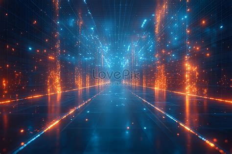 미래 스타일의 기술 공간