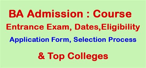 Ba Admission 2025 Course Entrance Exam Dates Eligibility