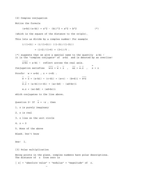 SOLUTION Complex Number Roots Of Unity Studypool