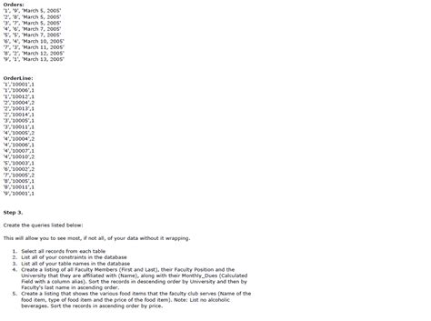 Solved Create The Tables Identified Below In The Chegg