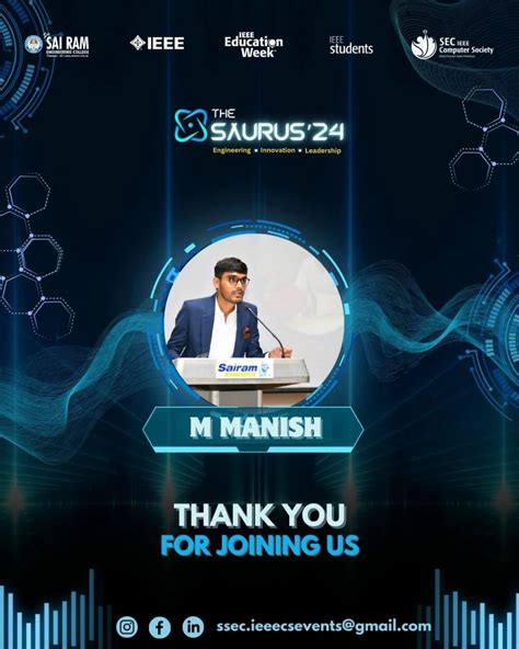 Ieee Ieeecs Ieeer10 Sairamengineering Ssecieeecs Ssecieee Ieeeindiacouncil Saurus