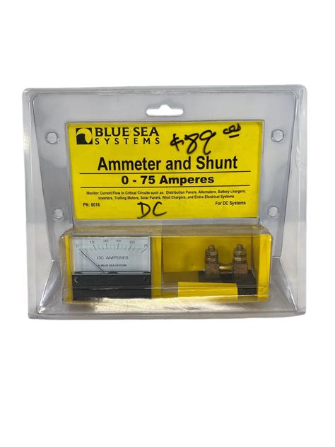 Blue Sea Systems 8016 Ammeter And Shunt Dc 0 75 Amps New Max Marine