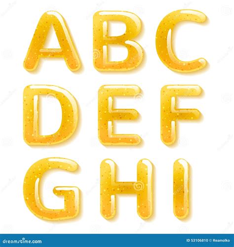 Honey Alphabet Amber Bubble Uppercase Vector Letters 214588282