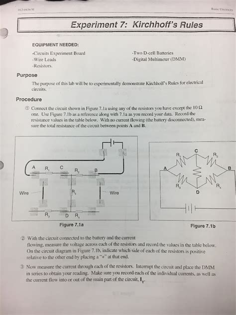Solved Using Kirchhoff S Rules Fill Out The Table With The Chegg Com