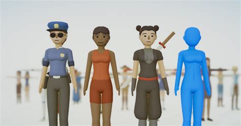 Hyper Casual Characters Professions Female 3d Humanoids Unity Asset Store