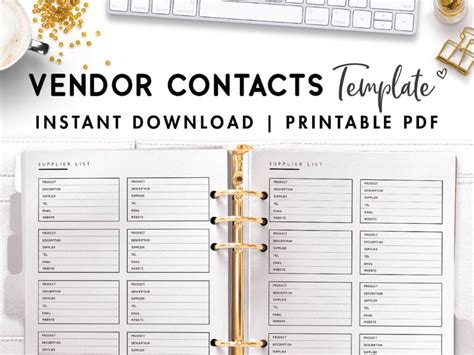FREE Vendor Contact List Template World Of Printables