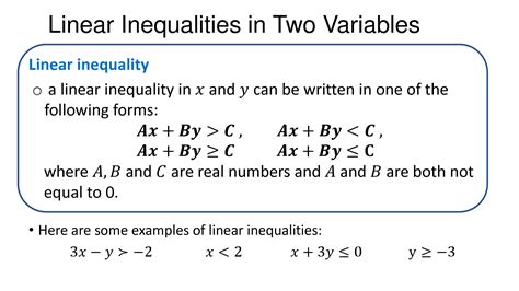 SOLUTION Linear Inequalities In Two Variables Studypool