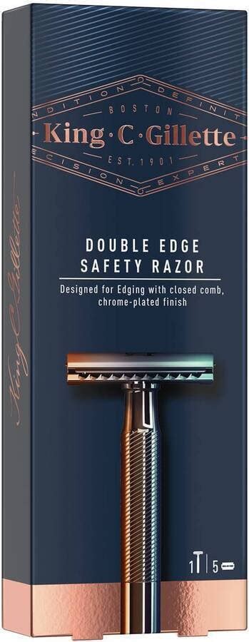 King C Gillette Double Edge Safety Razor 5 Razor Blades 1495