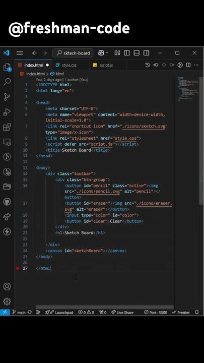 Shorts Coding Webdesign Programming Htmlcss Js Sketch Board Using