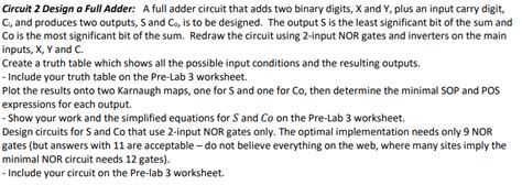 Circuit Design A Full Adder A Full Adder Circuit Chegg
