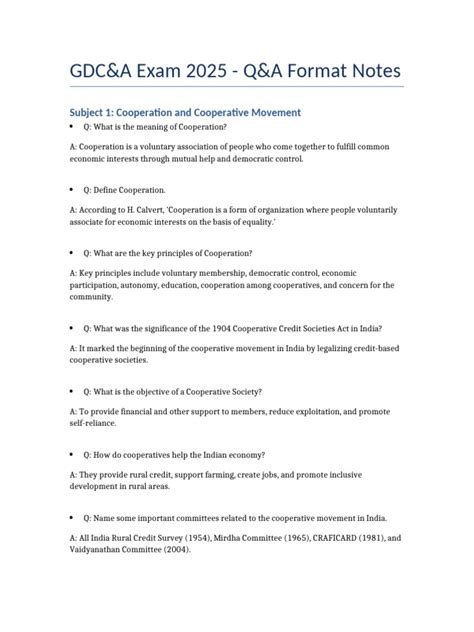 Gdca Subject1 Cooperation Qa Pdf