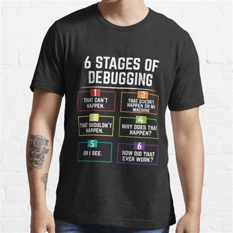6 Stages Of Debugging Computer Programming T Shirt For Sale By