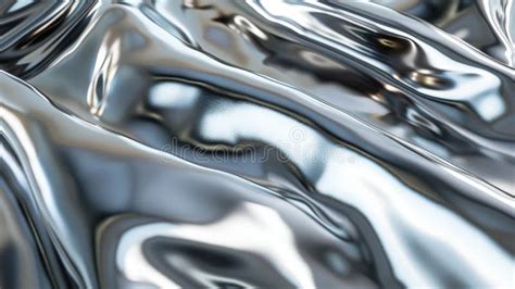 Smooth Reflective Chrome Surface With Fluid Waves Abstract Metallic Texture For Modern Design