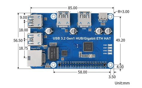 Usb 3 2 Gen1 Hub Board Para Raspberry Pi 4b 3b 3b 2b Zero W 0 Wh Pico 400 5 Gbps Usb 3 0