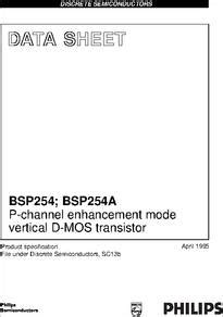 Bsp254ara Datasheet Transistor Mosfet Sot 54