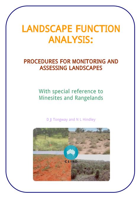 Pdf Landscape Function Analysis Procedures For Monitoring And