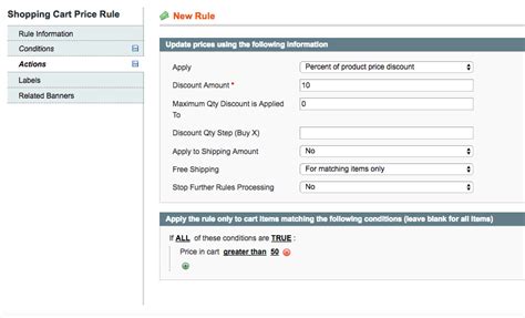 magento 1 9 what are the differences between the promotion actions