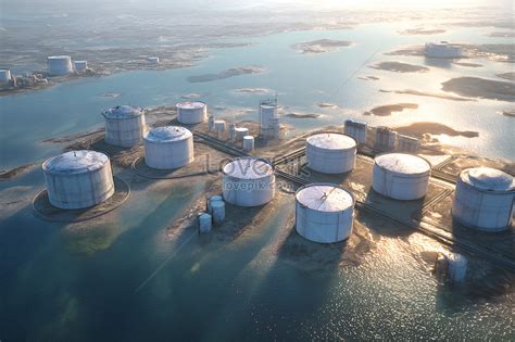 베이의 석유 저장 탱크