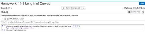 solved determine whether the following curve uses arc length