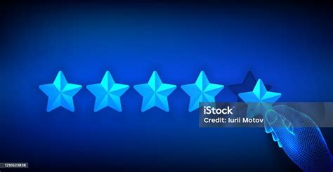 경험 등급 및 신뢰도 개념 와이어 프레임 핸드는 5 성급을 제공합니다 평가 회사 또는 순위 피드백 평가 및 검토를 높입니다 비즈니스 만족도 지원 벡터 그림입니다 등급매기기에