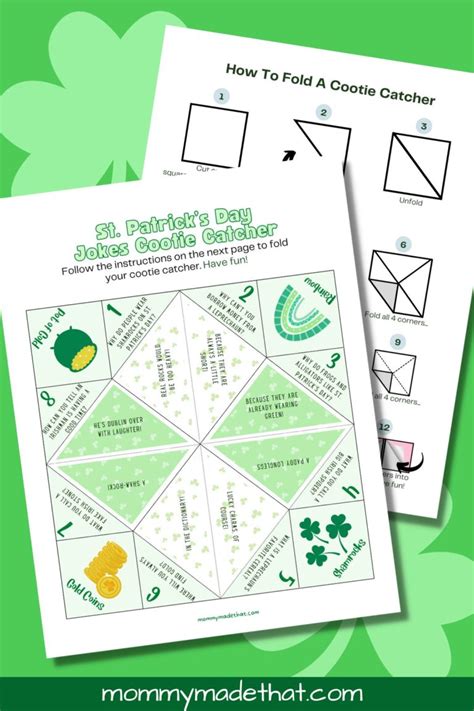 st patrick s day cootie catcher free printable
