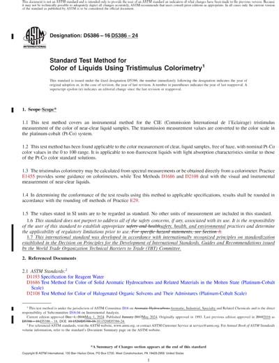 ASTM D5386 24 Red Standard Test Method For Color Of Liquids Using
