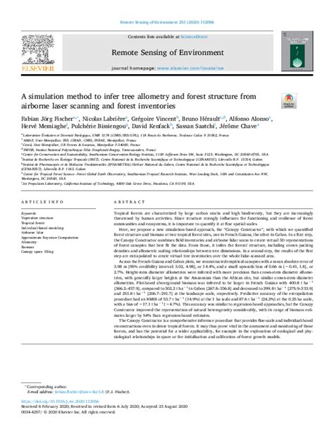 Pdf A Simulation Method To Infer Tree Allometry And Forest Structure