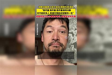 胡歌凌晨晒大胡子自拍emo发文：我尽量、我尽量、我尽量保持冷静，对不起好多人，希望对得起这短暂的一生