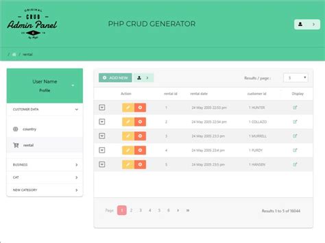 Bootstrap Mysql Admin Panel Crud In Php Php Crud Generator Data