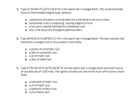 solved activity b association of magma type with tectonic