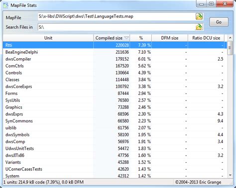 MapFileStats Changelog DelphiTools