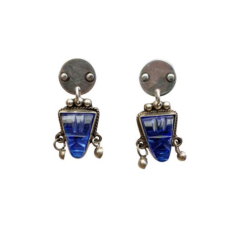 Blue Glass Mexican Maskettes Jewels