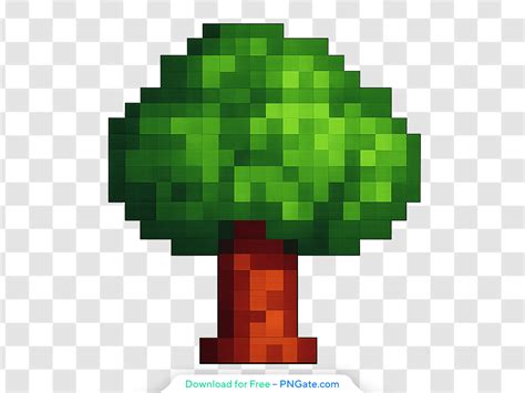 Minecraft Tree Pixel Art Style Free Png Pngate
