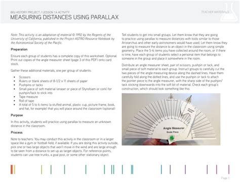 lesson 1 4 activity measuring distances using parallax pdf physics