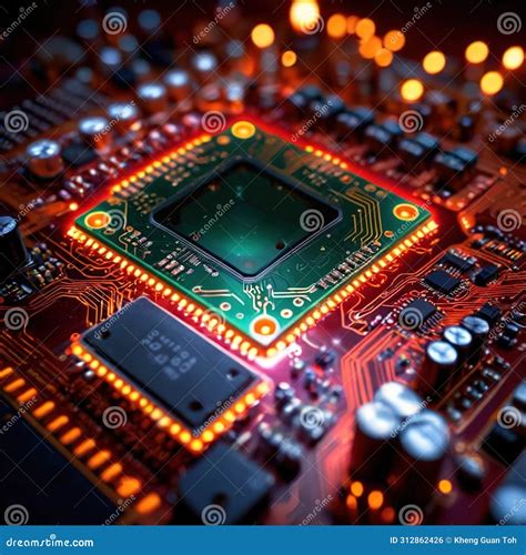 Computer Circuit Board Intricate Electronic Technology For Cpu Processor Stock Illustration