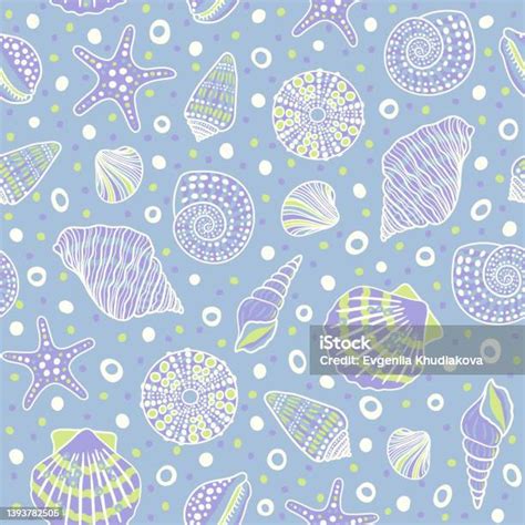 바다 바닥 이음새가 없는 무늬 여름 해변에서 손으로 그린 해변 벡터 인쇄 성게 불가사리 조개 산호와 해저 세계 만화 배경 직물