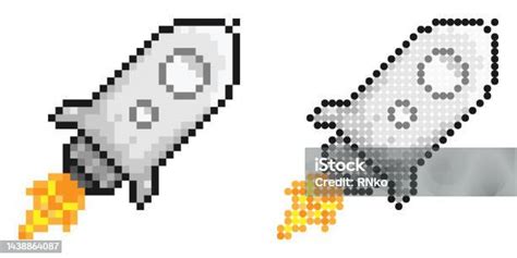 픽셀 아이콘입니다 비행 우주 로켓 화성 달 및 태양계 행성으로의 비행 흰색 배경에 격리된 간단한 복고풍 게임 벡터 8에 대한 스톡 벡터 아트 및 기타 이미지 Istock