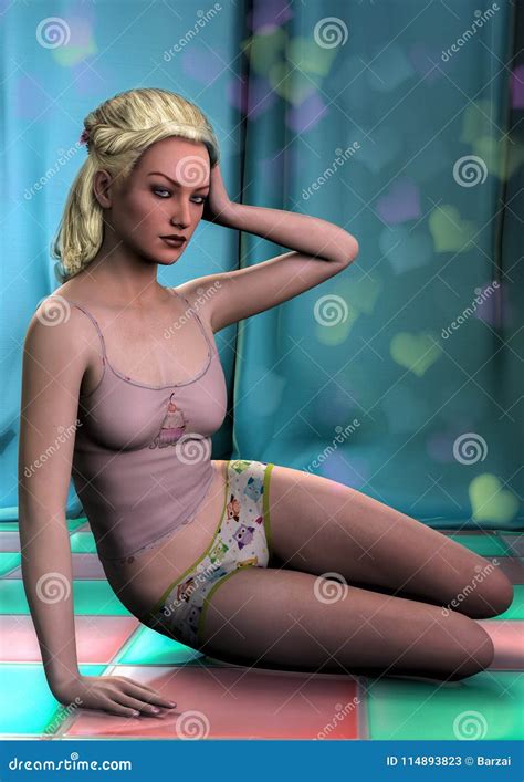 Blondy Woman In Furs A Woman Explaining Something Cartoon Vector