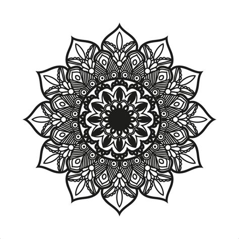 Premium Vector Black Mandala White Background