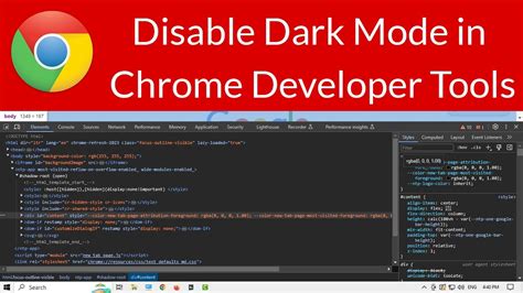 How To Disable Dark Mode In Chrome Developer Tools Youtube