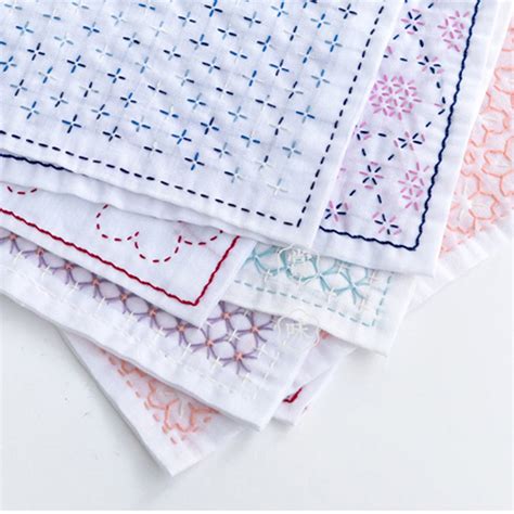 Sashiko Kit Pre Printed Pattern Sashiko Sampler K Vicedeal